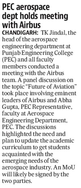 PEC in News | Punjab Engineering College, (Deemed to be University ...