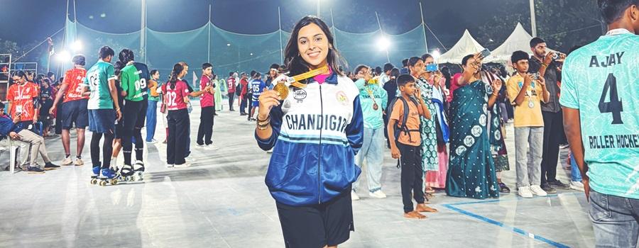 PEC Student Nanki Wins Gold Medal at 63rd National Roller Skating ...